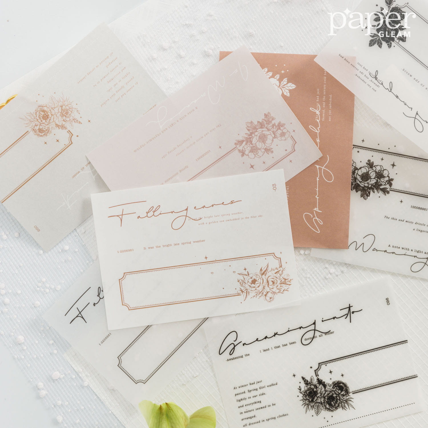 40 Pcs Spring Garden White Kraft & Vellum Tearable Notepad – PaperGleam